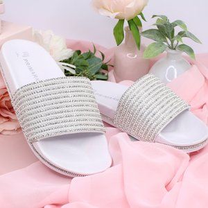 Primark | Shoes | Sparkly Glass Rhinestone Pearl Slide Sandals | Poshmark